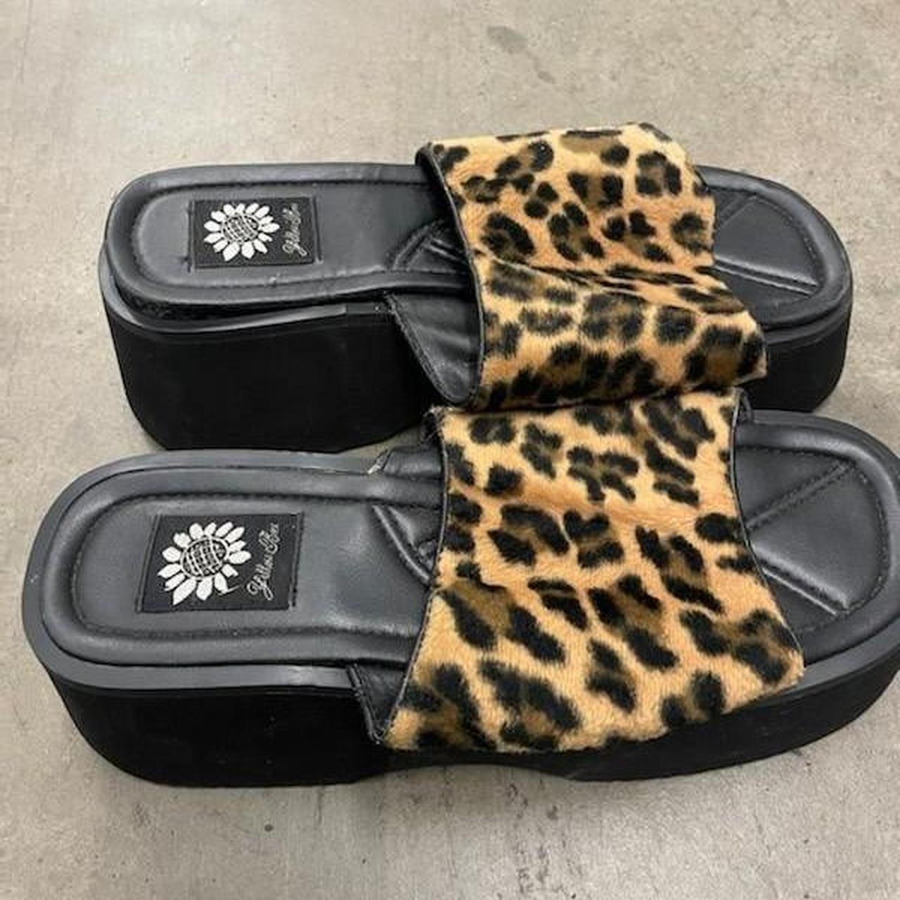 ☠️ON HOLD☠️ Vintage Y2K leopard print platform... | Depop