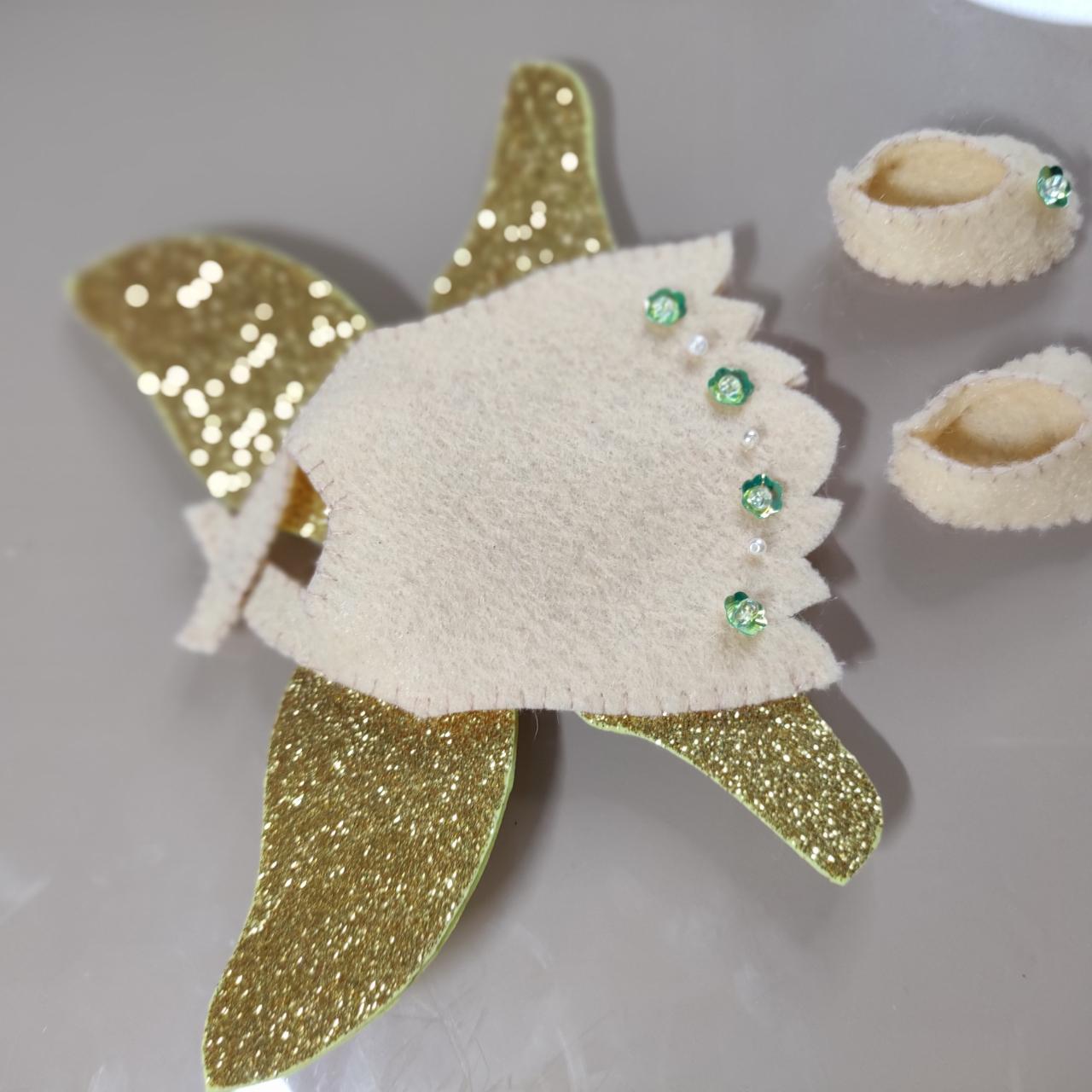 Doll Fairy Pixie Angel gold glitter wings dress... - Depop