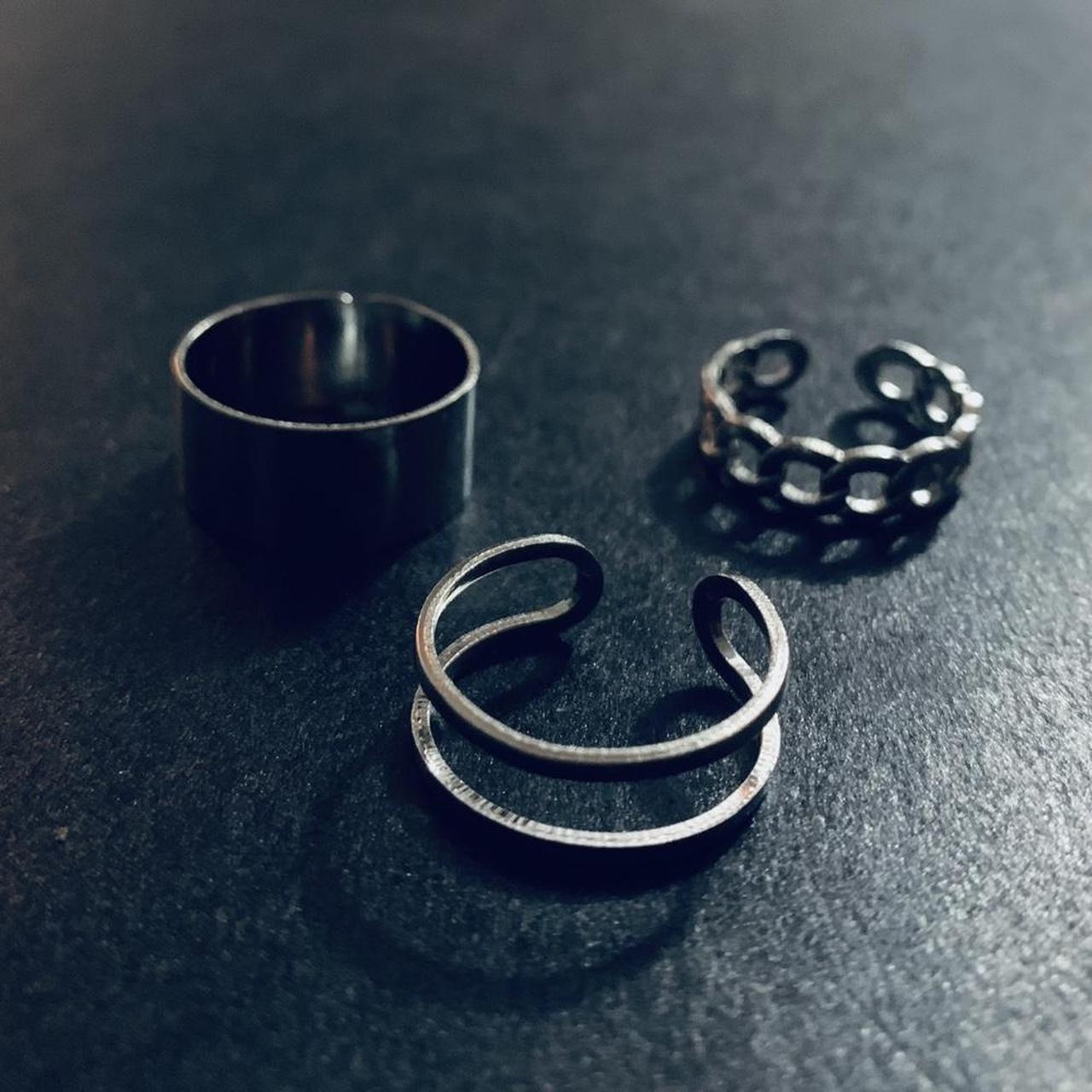 Super cool 3 piece urban edgy ring set. Size is... - Depop
