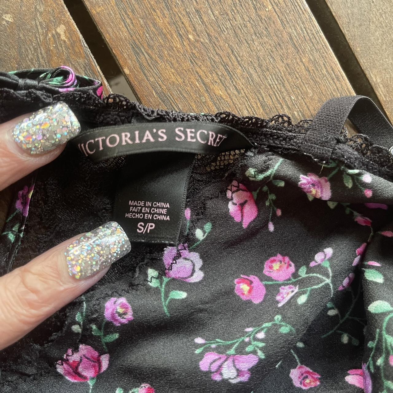 Victoria’s Secret silky floral cami with lace back... - Depop