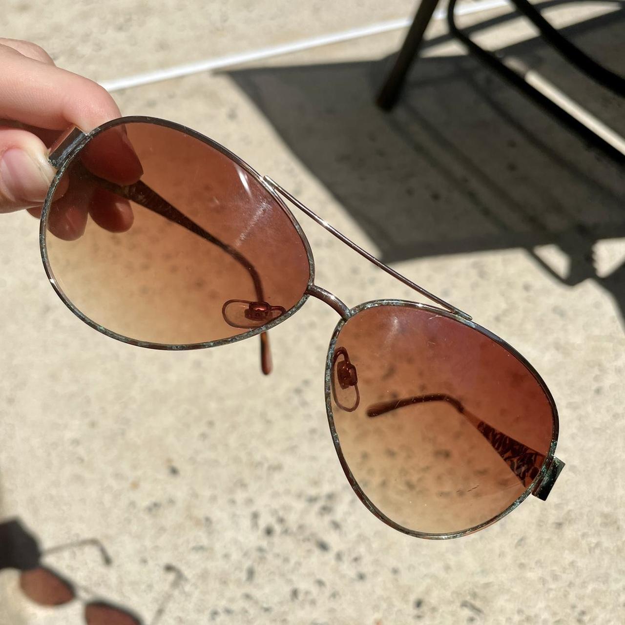 Floral Sided Sunglasses - aviators - rose gold... - Depop