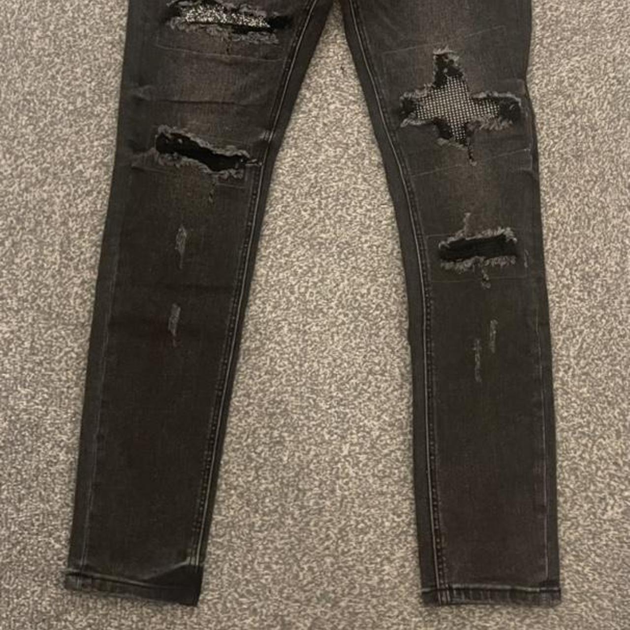 Amicci slim fit grey ripped jeans £70 - Depop