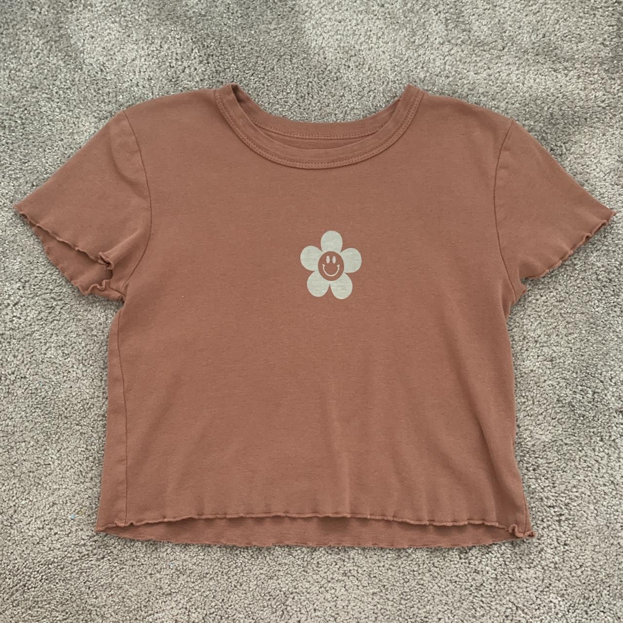 pacsun ribbed flower crop top so cute! worn a few... - Depop