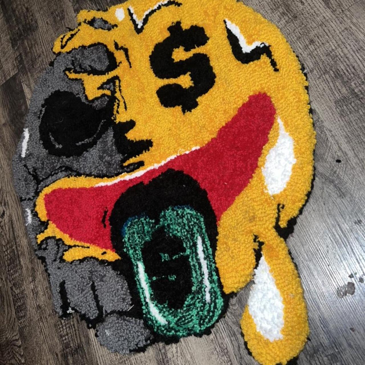 Custom Handmade Emoji Rug | Half Face | Home Decor |... - Depop