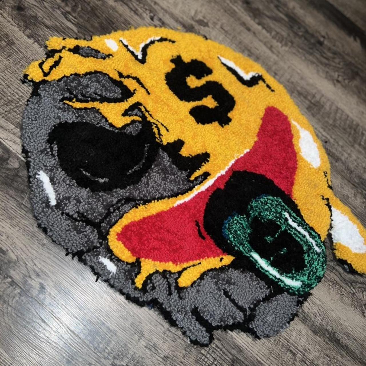 Custom Handmade Emoji Rug | Half Face | Home Decor |... - Depop