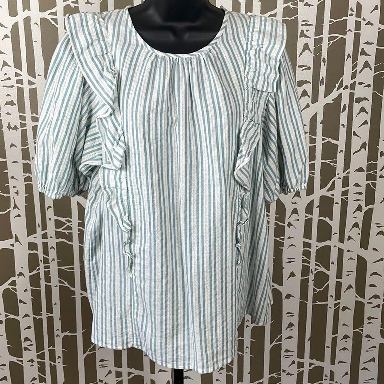 Universal Thread Boho Striped Ruffle Trim Balloon... - Depop