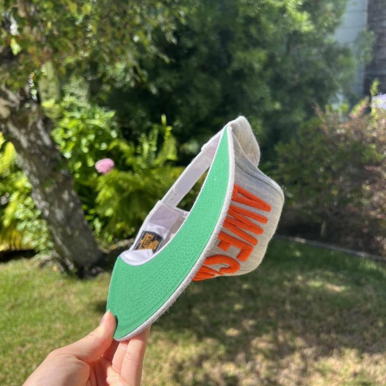 awesome gray and orange flat cap!!!! - super sturdy... - Depop