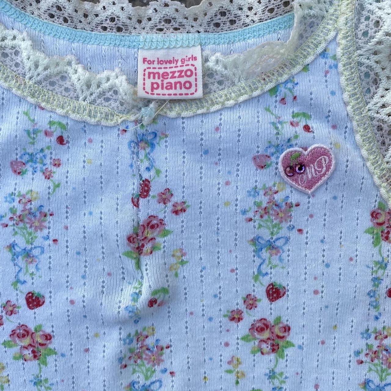 mezzo piano tank top ⊹ ditsy light blue floral... - Depop