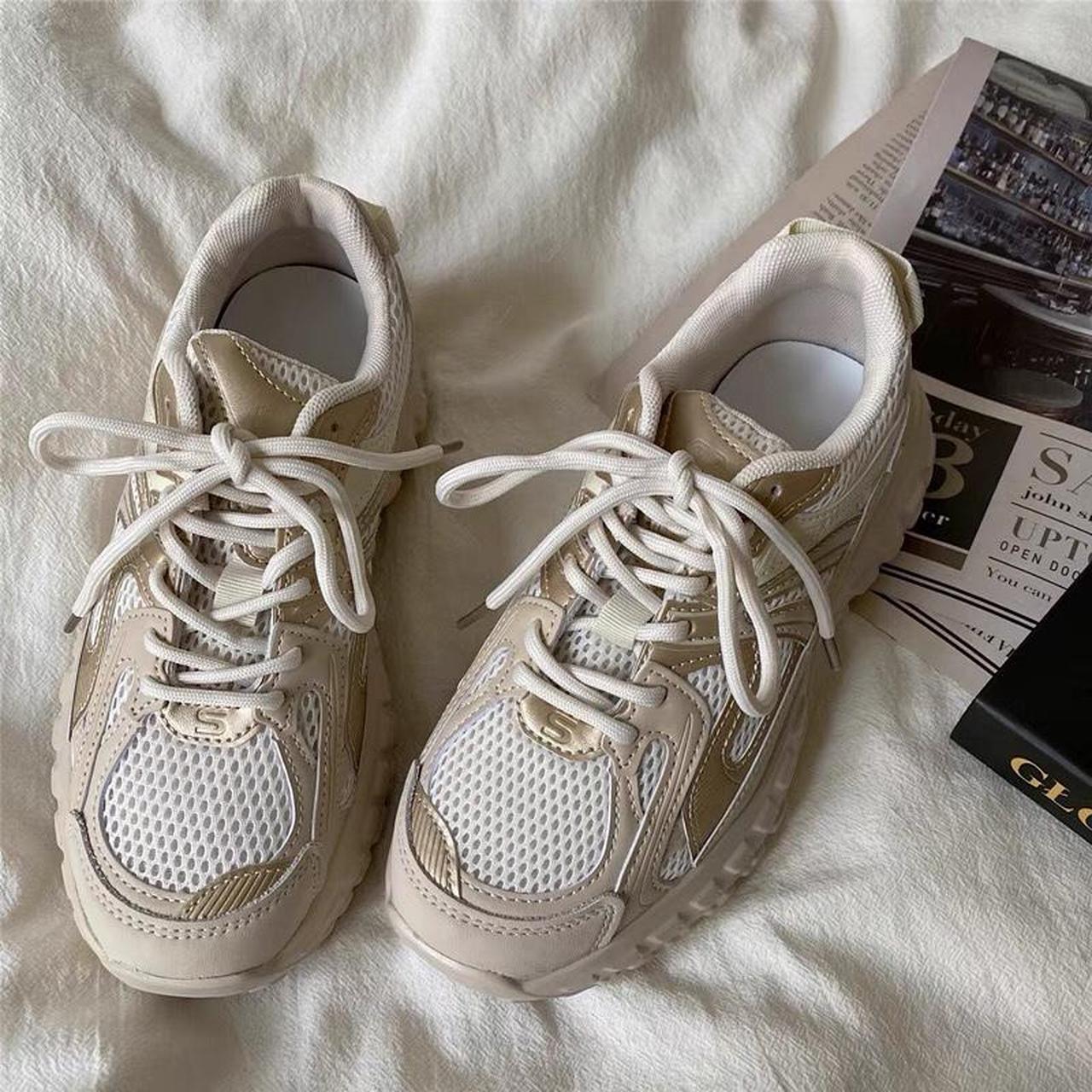 Women's Cream Trainers | Depop