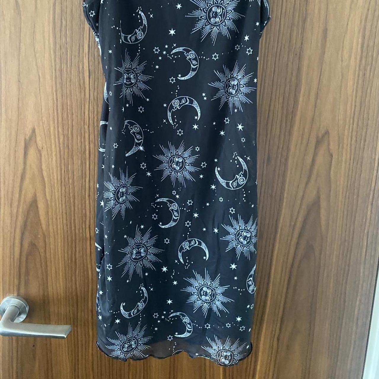 Moon and star celestial print mini dress - Depop