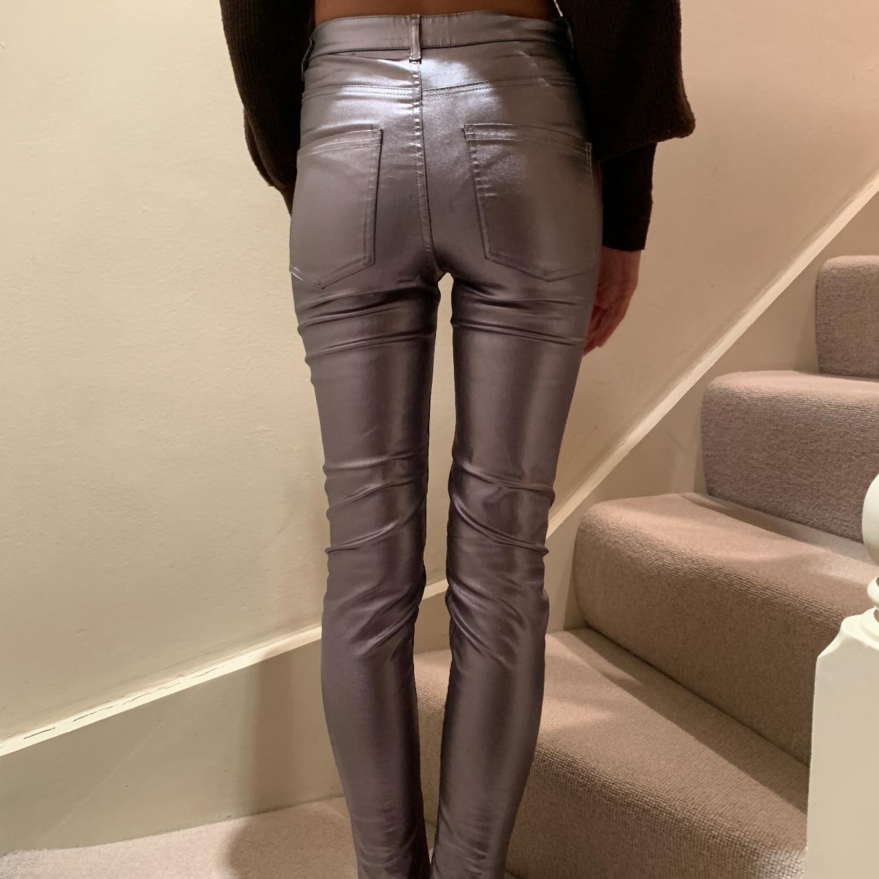 Super cool shiny Calzedonia silver pants. Perfect... - Depop