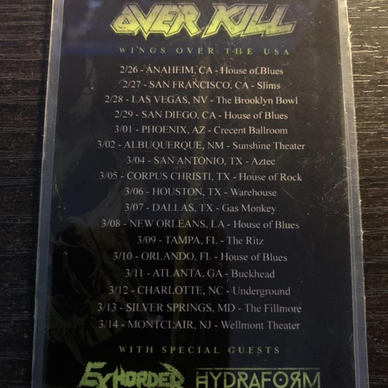Overkill Tour Laminate AAA / Support US 2020... - Depop