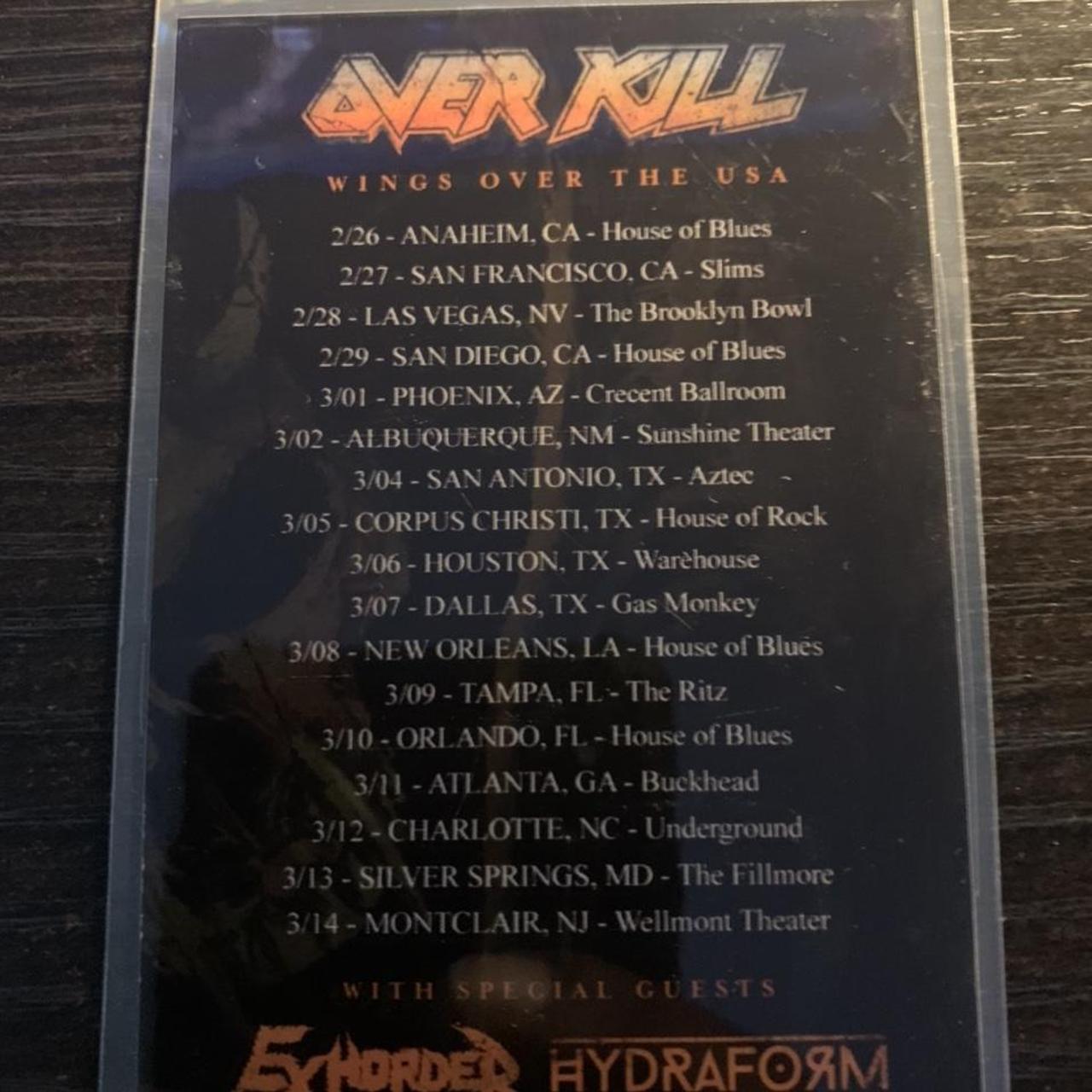 Overkill Tour Laminate AAA / Support US 2020... - Depop