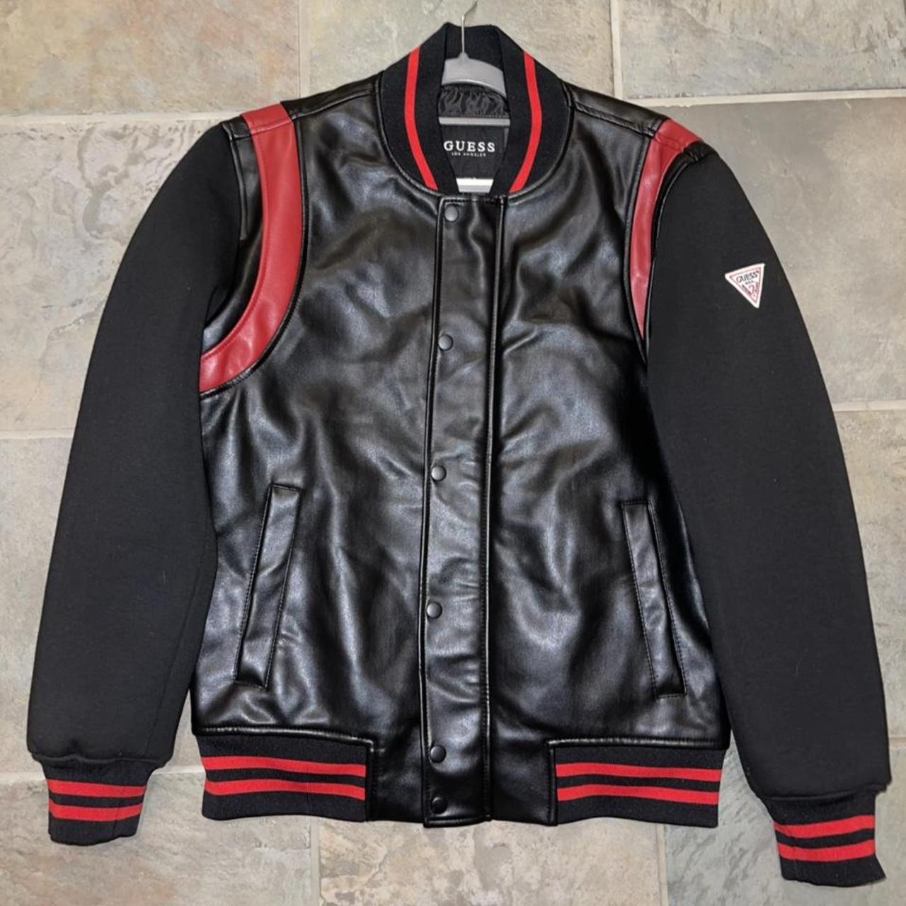 Guess leather jacket Free shipping - Depop