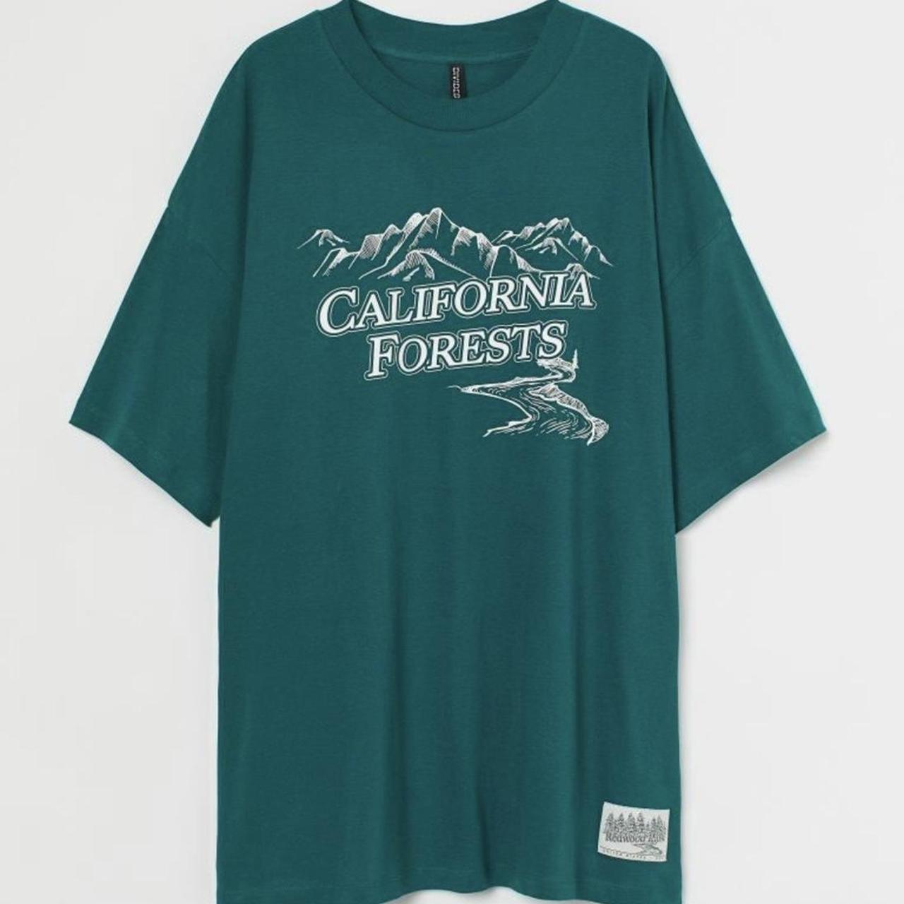 h&m california forest tee! size small. worn maybe... - Depop