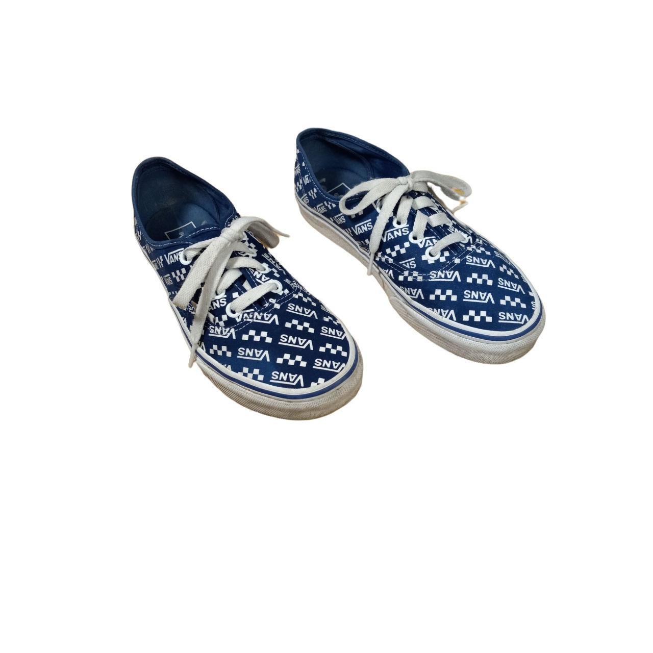 Vans Authentic (logo repeat) tr Bi/true blue womans... - Depop