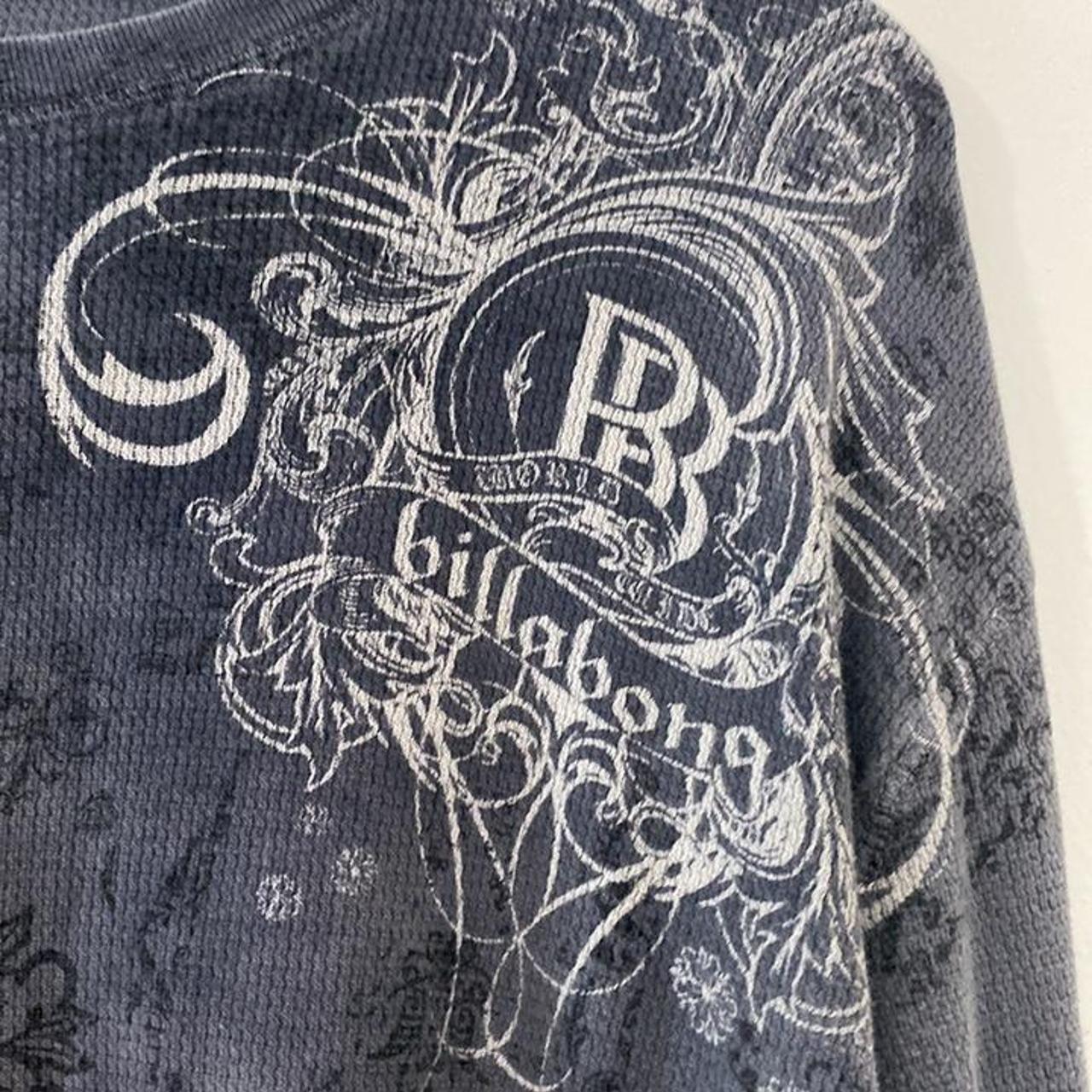 Vintage Y2K Billabong Thermal Long Sleeve Shirt Gray... - Depop