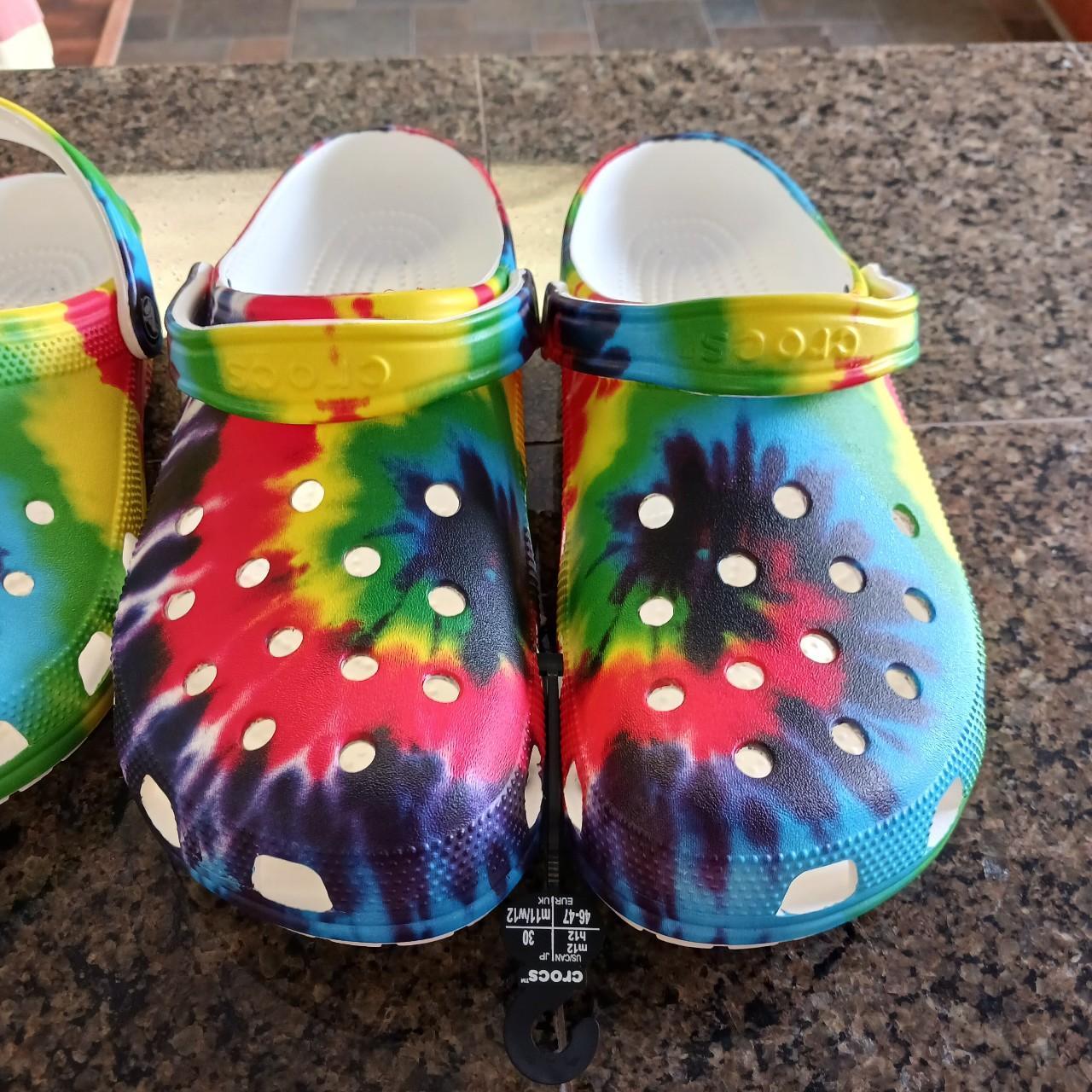 Tie Dye Crocs Sandals Women's Size 8 Brand New With... - Depop