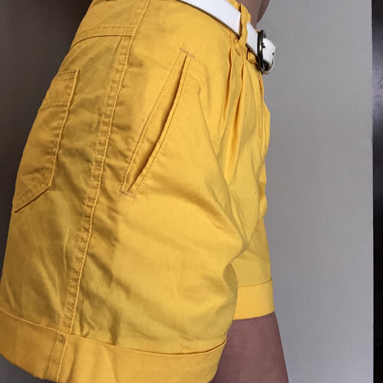 Cutest 90s yellow high waisted shorts! (Belted... | Depop