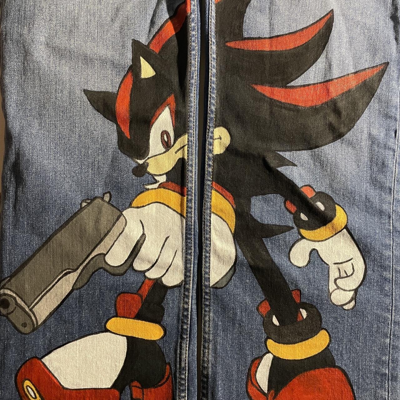 - Super Tuff Shadow the Hedgehog custom denim... - Depop