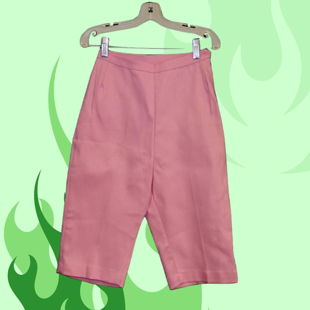 INSANE VINTAGE 50s 60s BABY PINK HIGH WAIST CAPRIS... | Depop