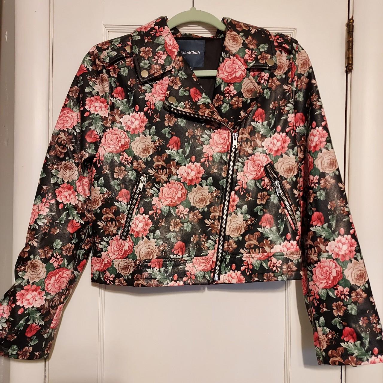 Vegan Leather Moto Jacket Modcloth size medium,... - Depop