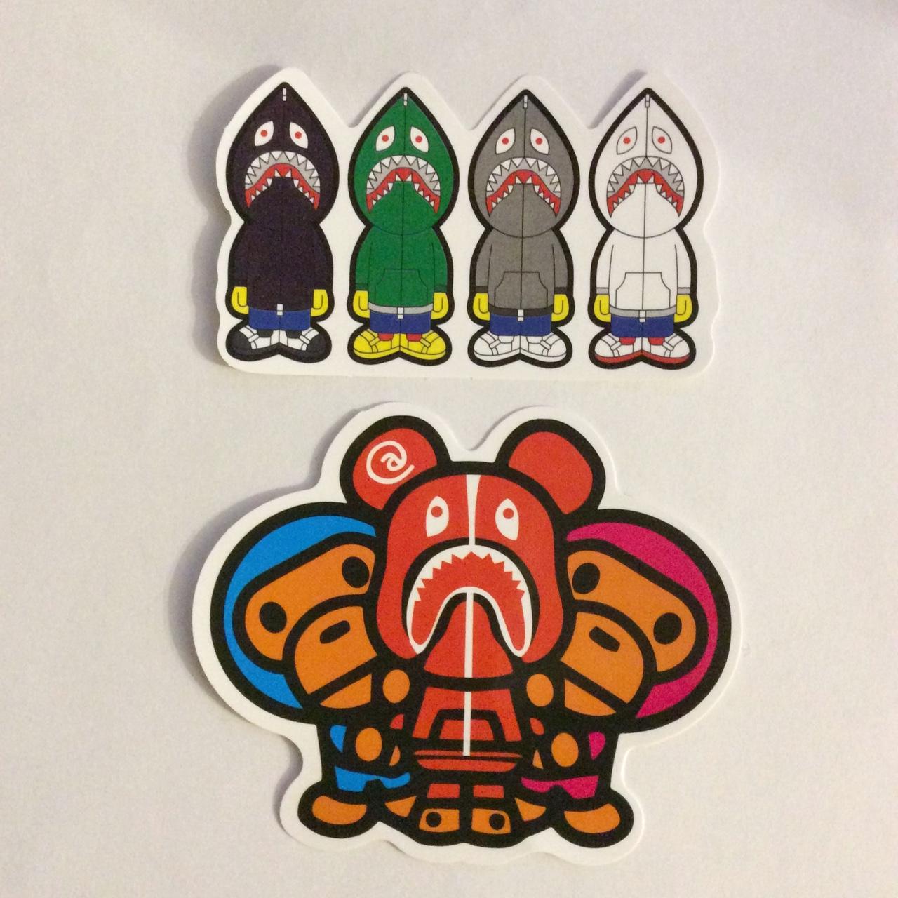 6 X GLOSSY BAPE BATHING APR BRAND VINYL STICKER... - Depop