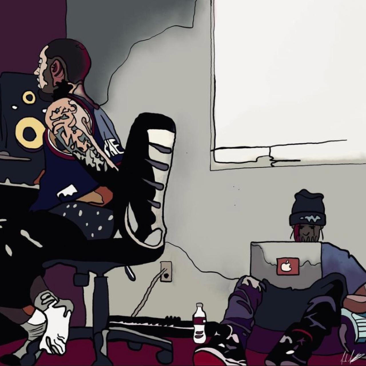 Mac Miller & Travis Scott 12” x 10” [2] - Depop