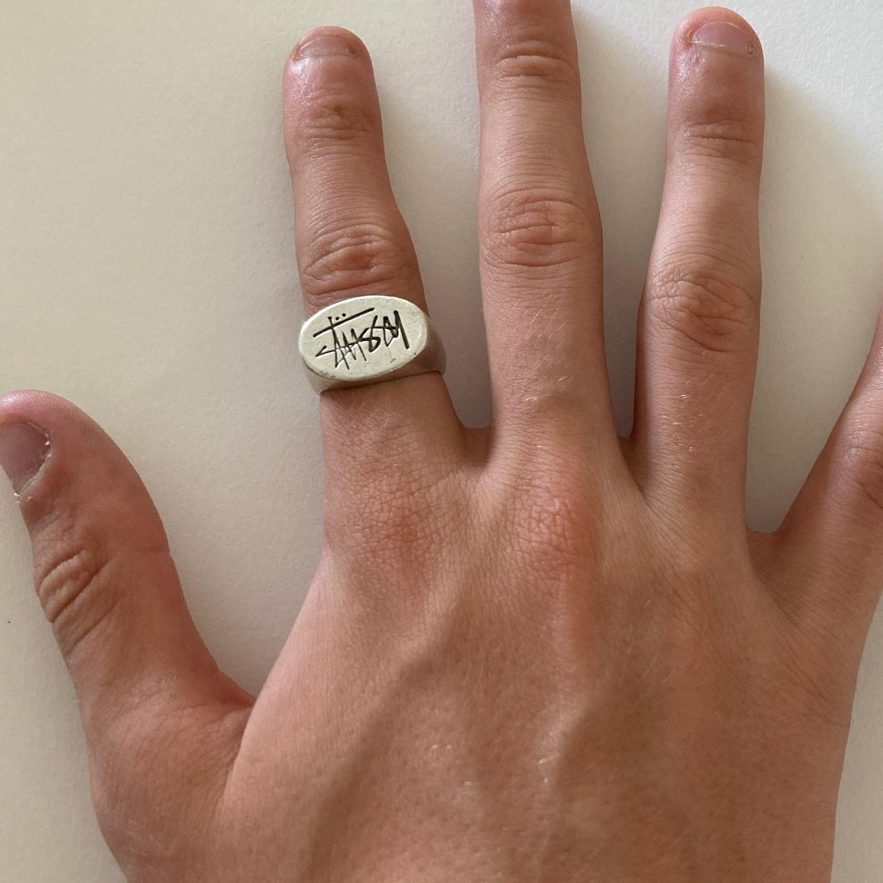 rare silver stussy ring With hall marks - real Open... - Depop