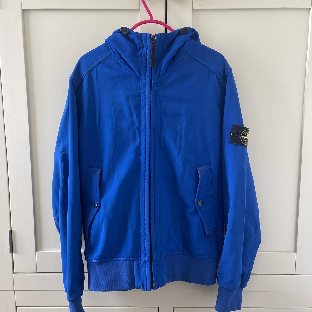 Blue Stone Island soft shell jacket Mens size... - Depop