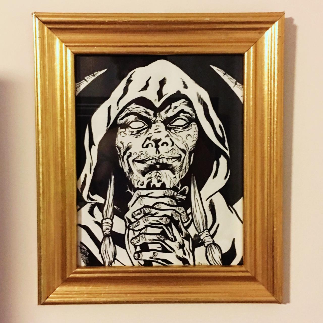 Just framed up this demon /// one of one hand drawn... - Depop