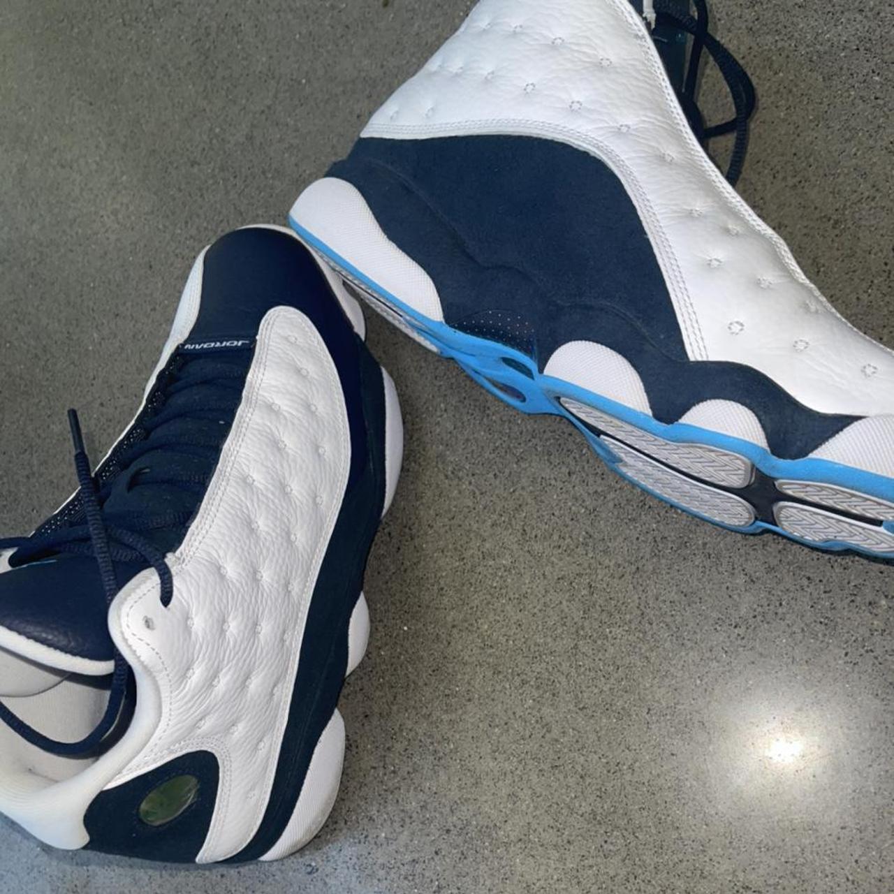 Jordan 13’s, Size 11, Obsidian Powder Blue White ... - Depop