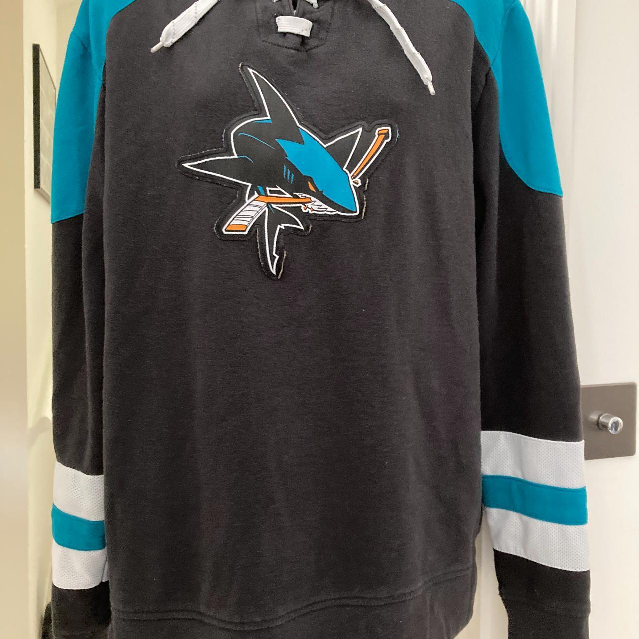 San Jose sharks ice hockey jersey. Vintage worn... - Depop San Jose sharks ice hockey jersey. Vintage worn... - Depop