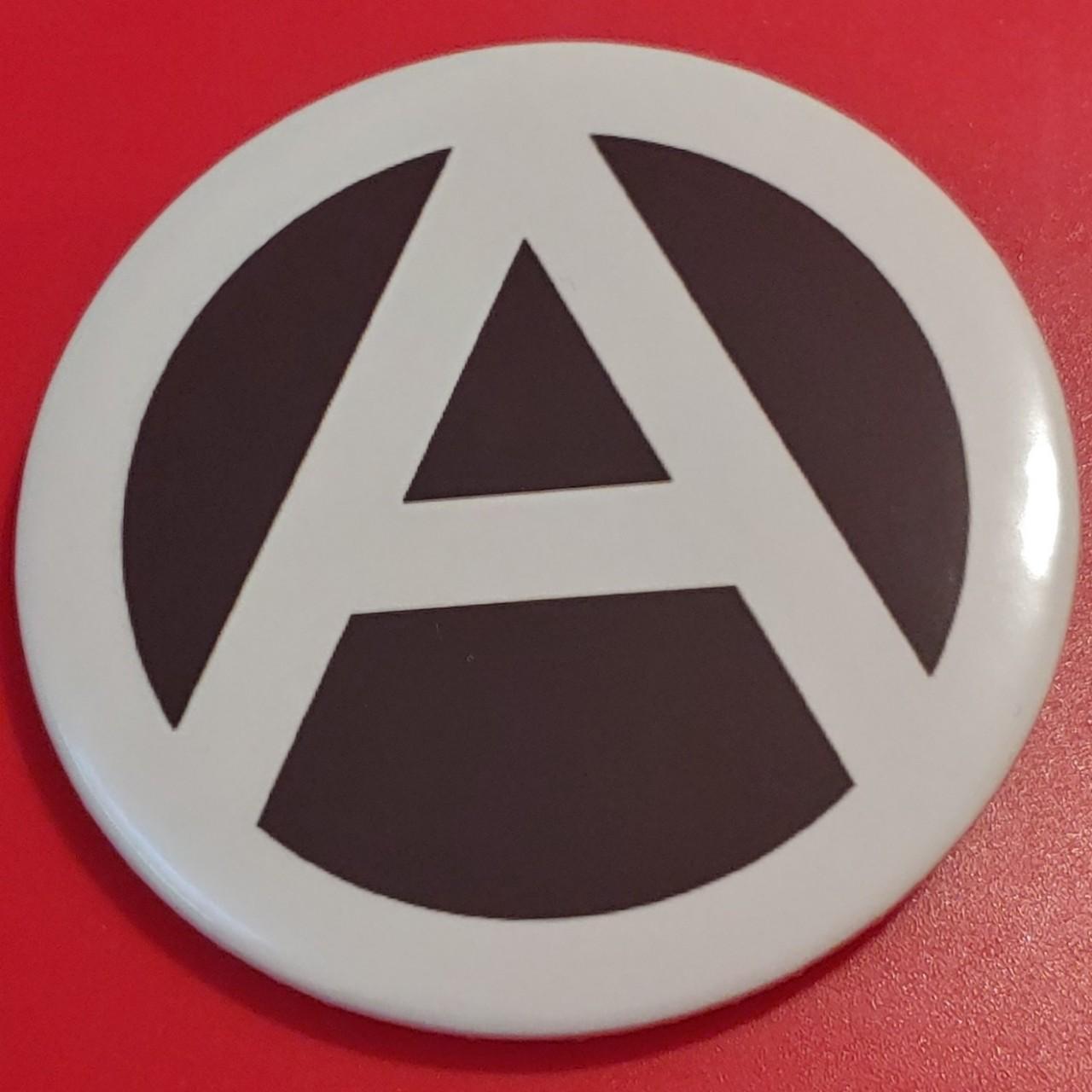 2 1/4 Inch Anarchy Symbol Pinback Button 2 1/4... - Depop