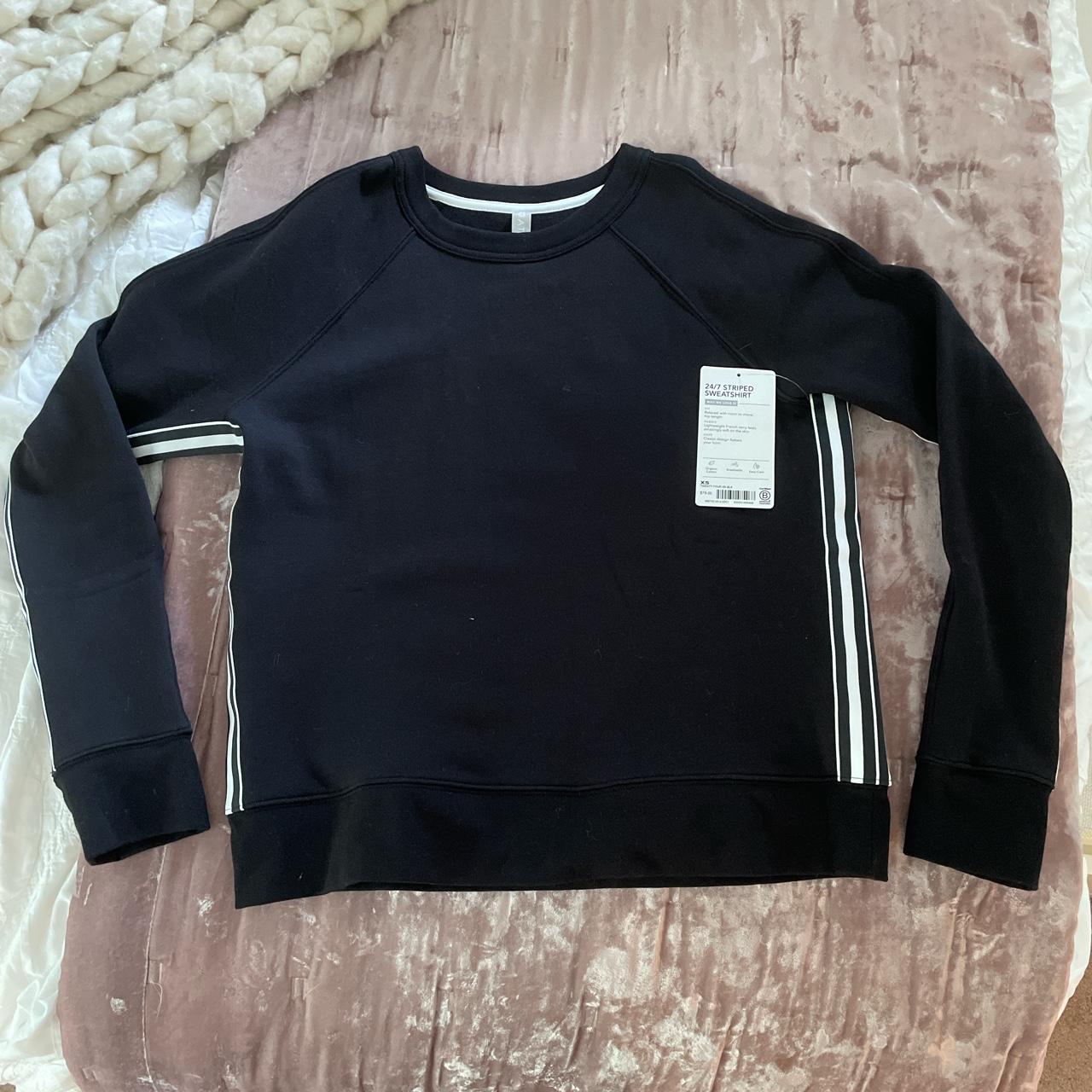 Athleta Men's White and Black Sweatshirt | Depop