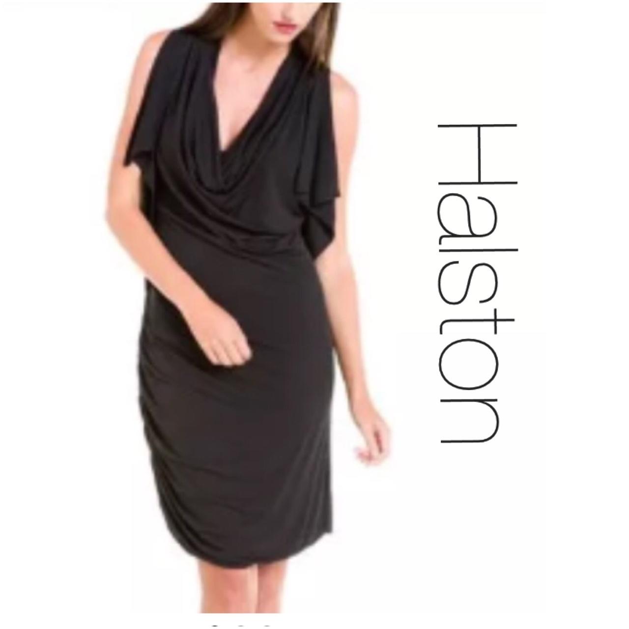 New Halston Heritage black sleeveless dress, size... - Depop