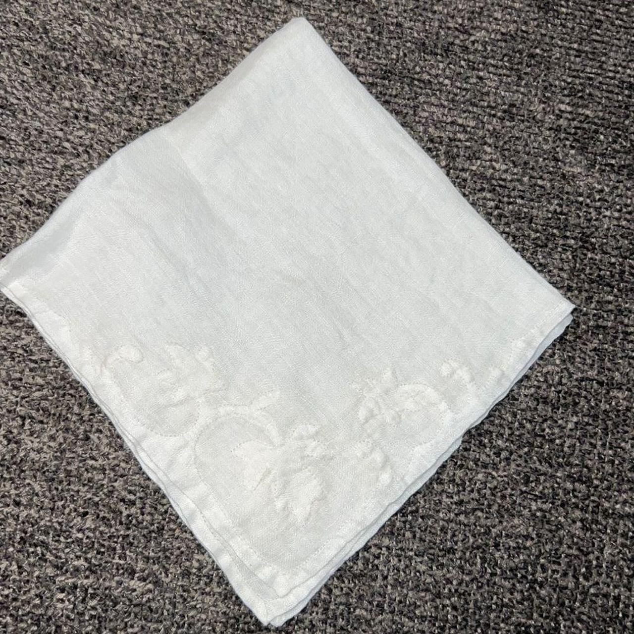 Vintage floral handkerchief square, delicate... - Depop