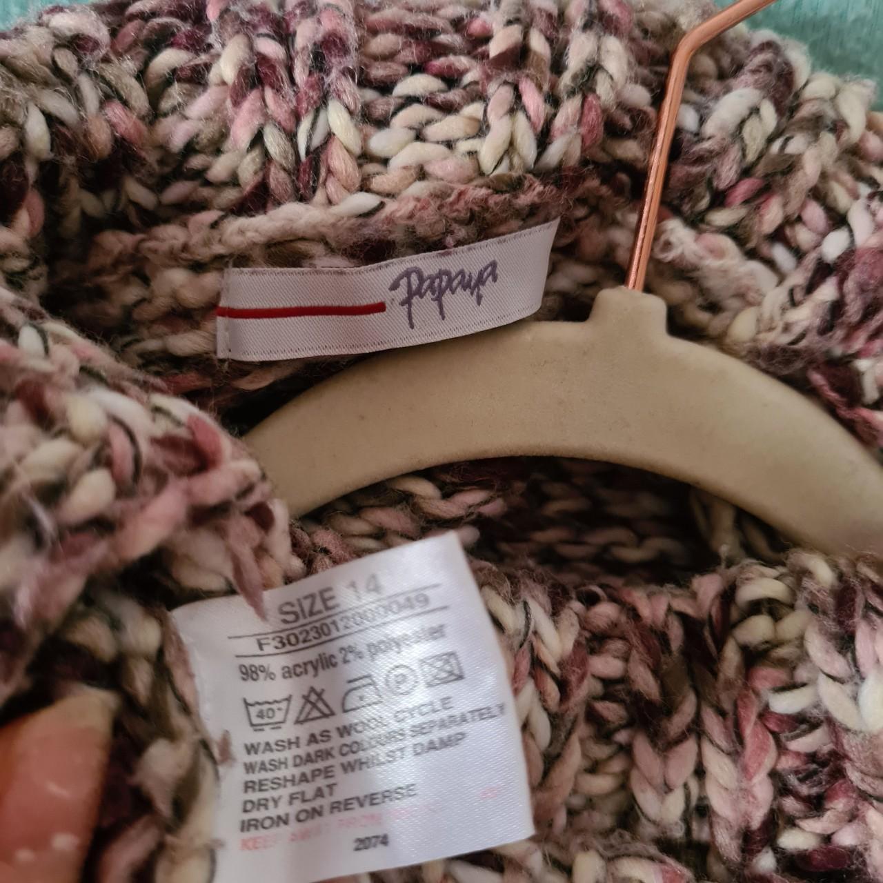 Woolen Papaya Jumper Marbled Pink Cosy... - Depop