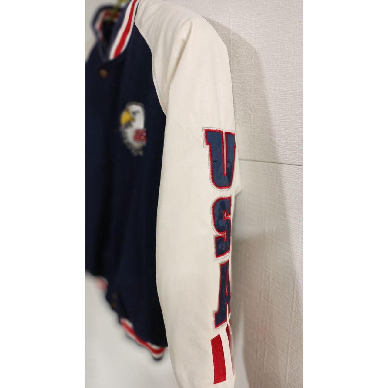 USA varsity jacket never been worn made of polyvinyl... - Depop