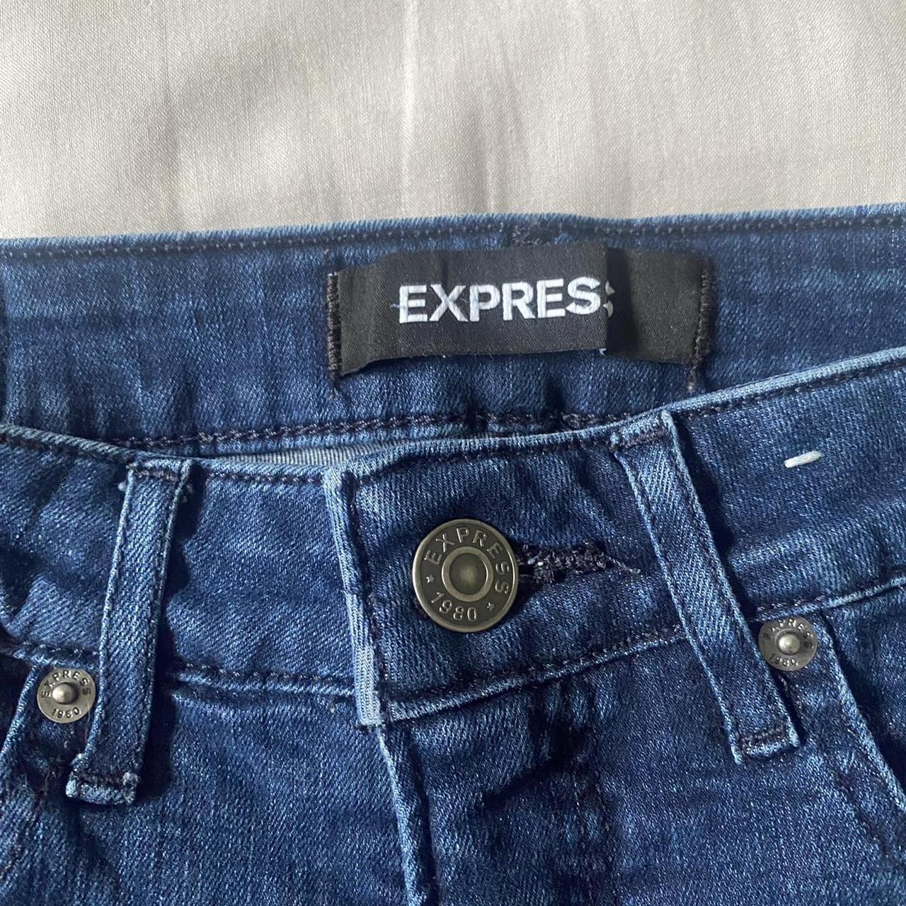 Express blue skinny jeans Brand: Express Tag... - Depop