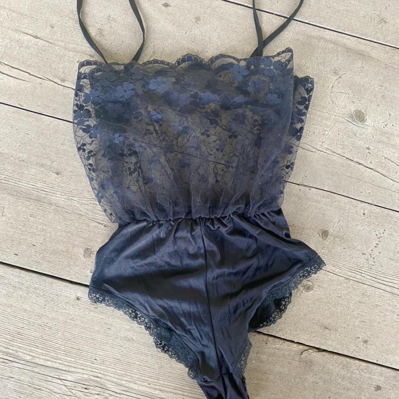 Vintage Lace Teddy Romper With French High Cut Leg Depop