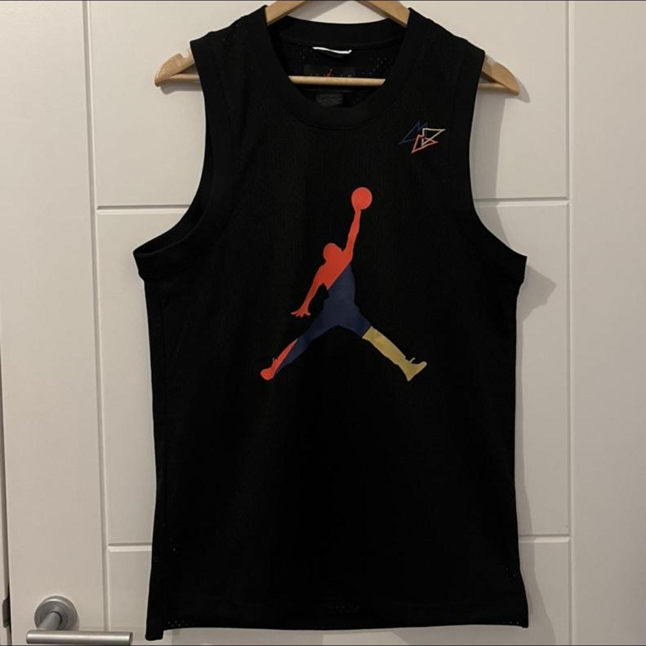 Jordan Men's Black and Red Vest | Depop