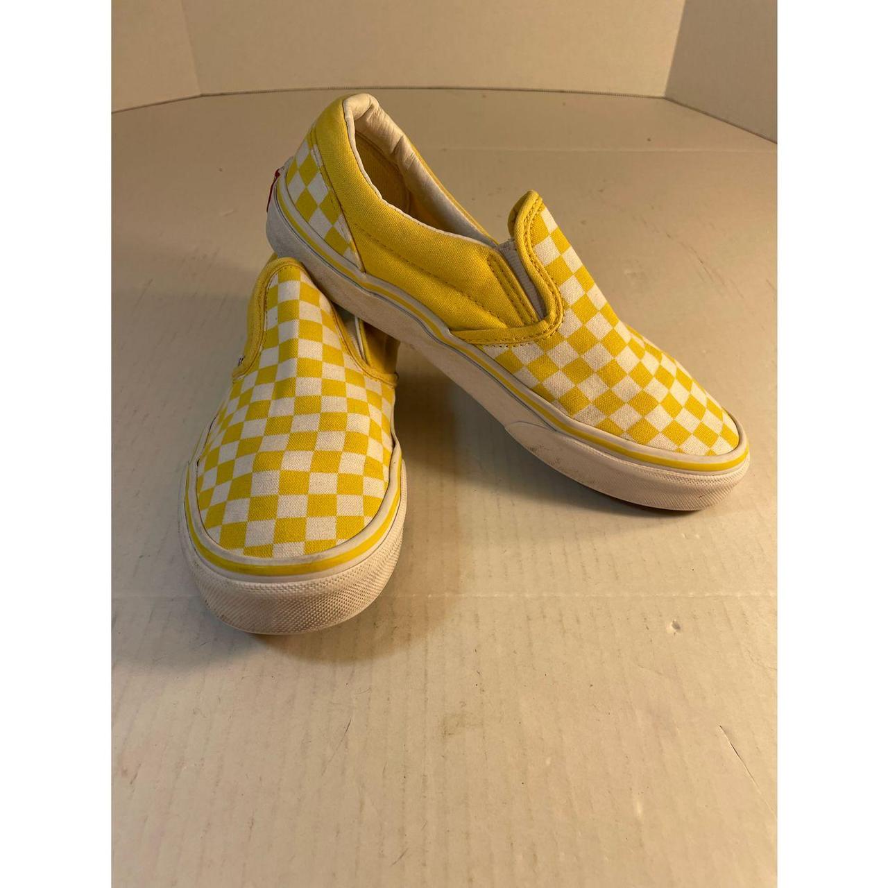 VANS CLASSIC Slip On Checkerboard Yellow White Kids