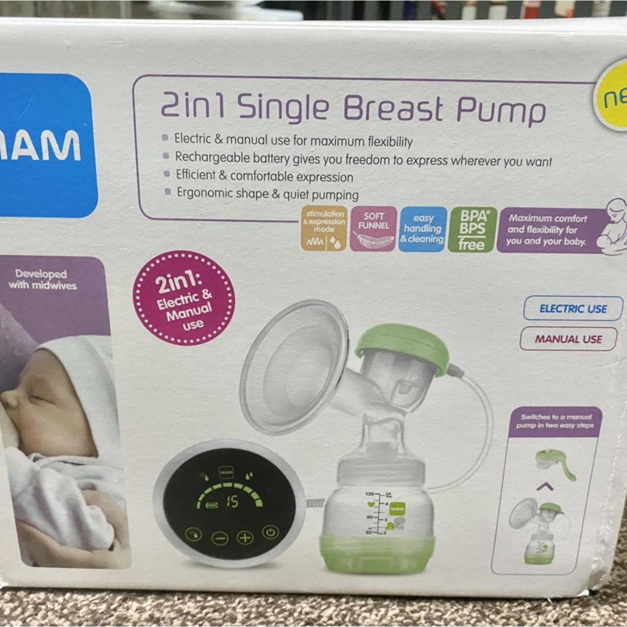 MAM 2in1 (electric and manual) single breast pump... - Depop