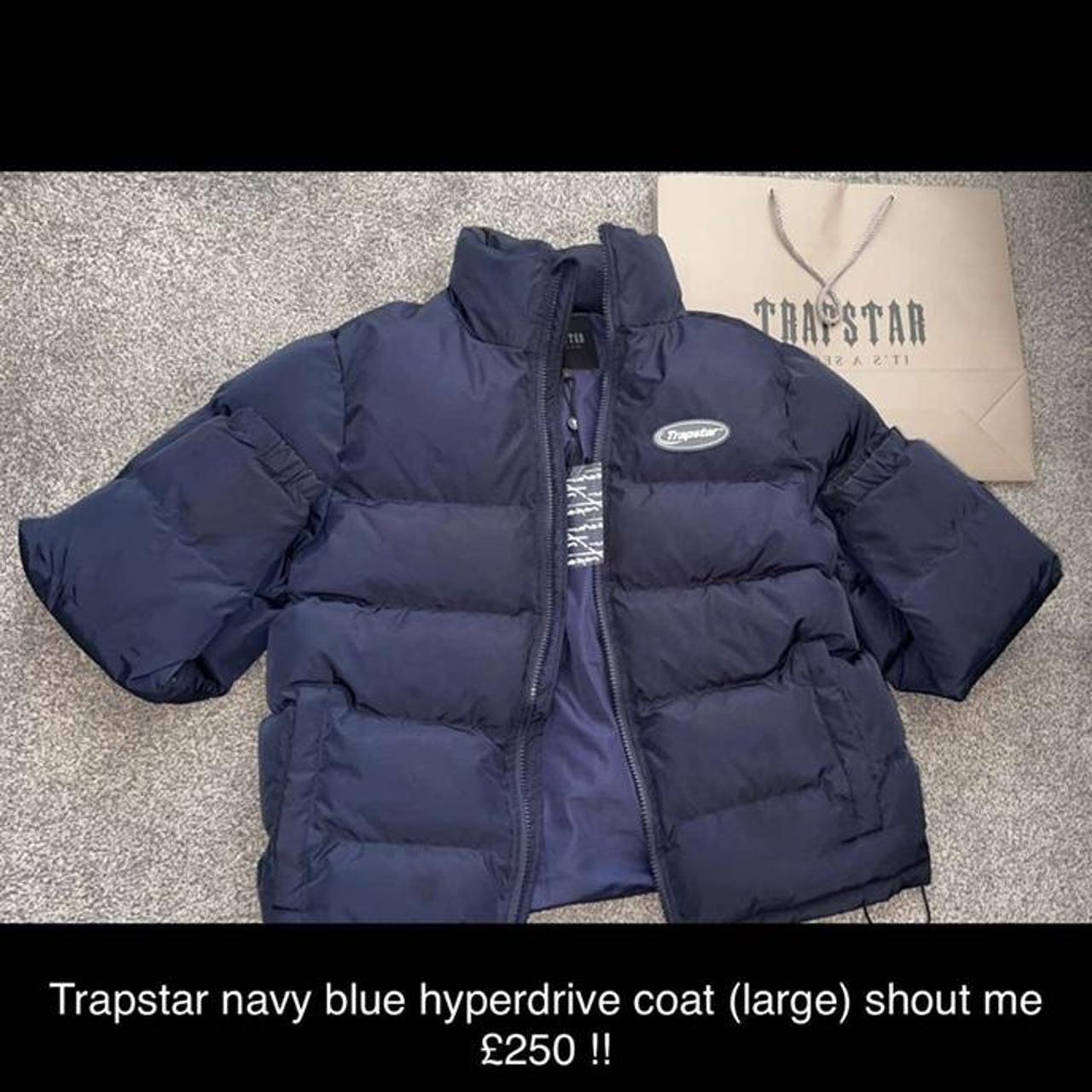 Trapstar navy blue hyperdrive coat still has tags +... - Depop