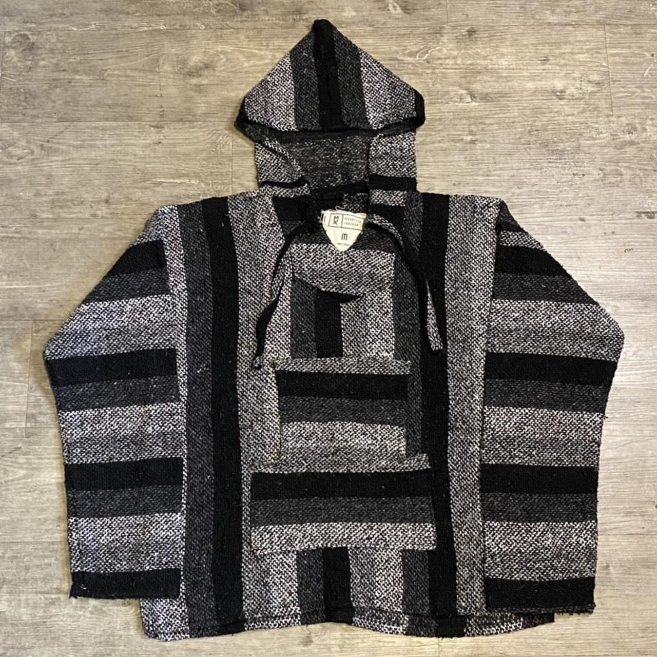 Vintage Mexican Baja Capucha Drug rug Hoodie - M... - Depop