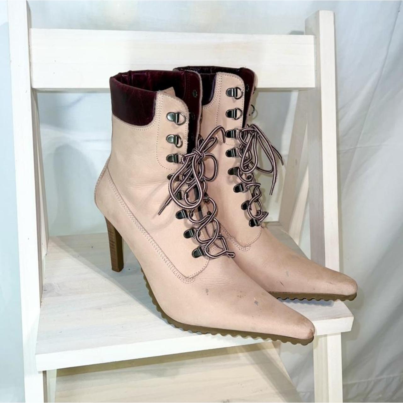 Y2K Steve Madden high heel light pink boots :) Y2K... - Depop