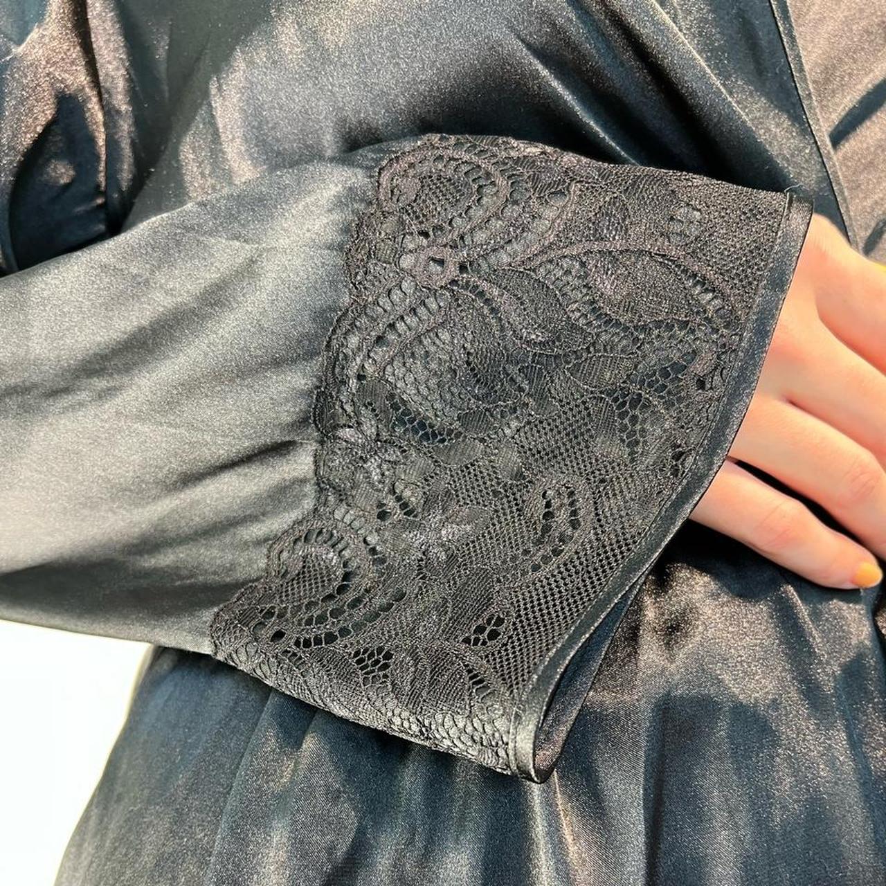 Black lingerie robe :) Cute robe that’s super silky... - Depop