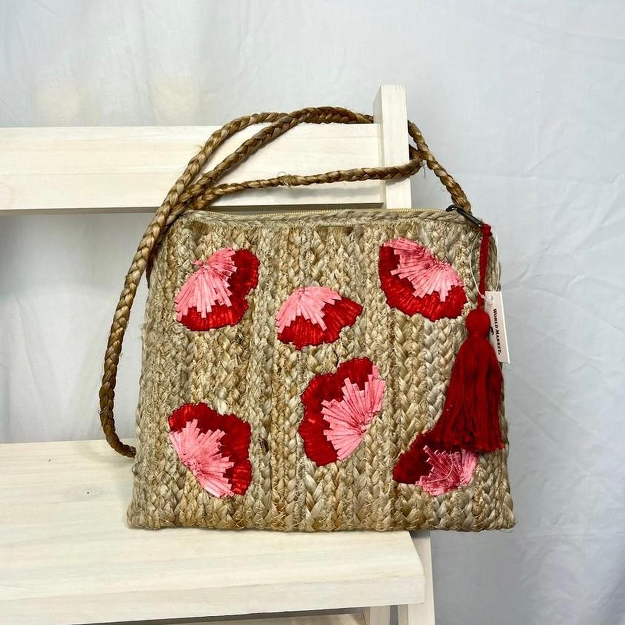 Cute pink and red flower purse :) Cute purse with... - Depop