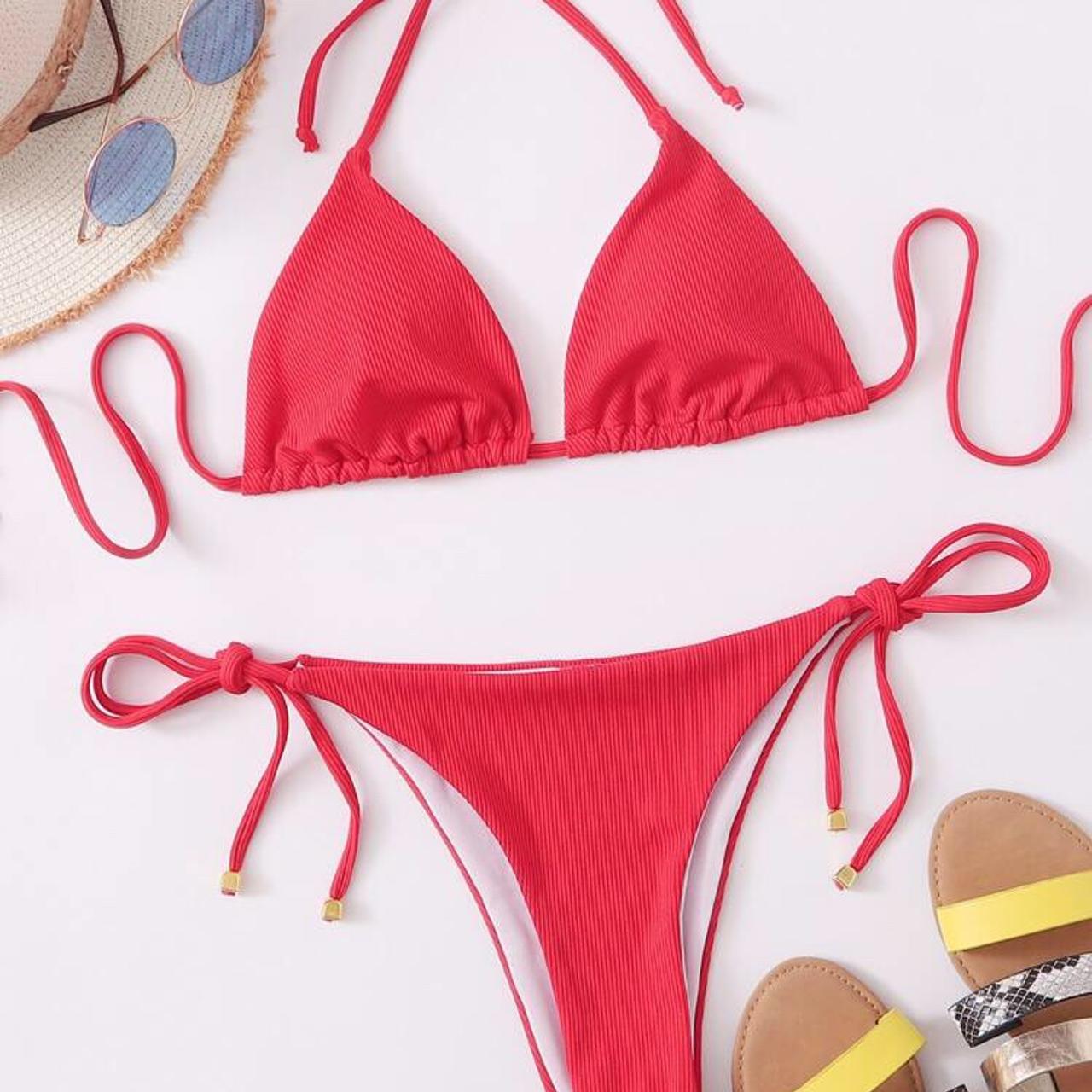 Red Coral Bikini Sizes Small And Large Depop